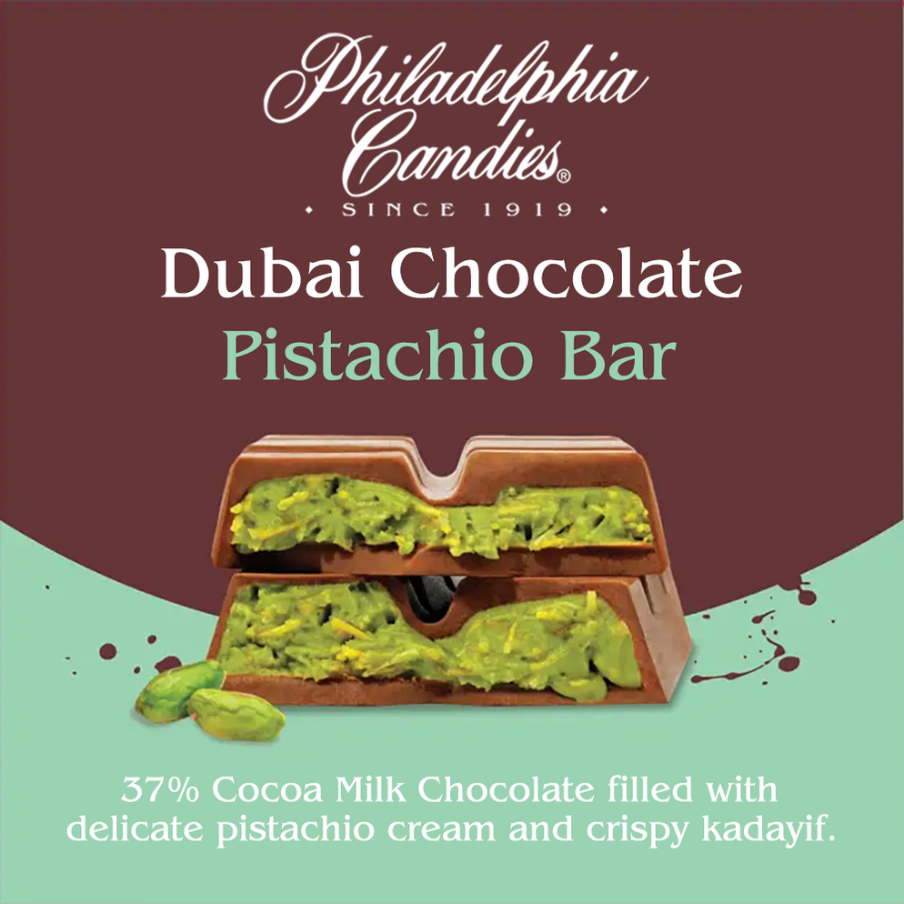 Philadelphia Candies Dubai Style Chocolate Bar, 34% Cocoa Milk Chocola